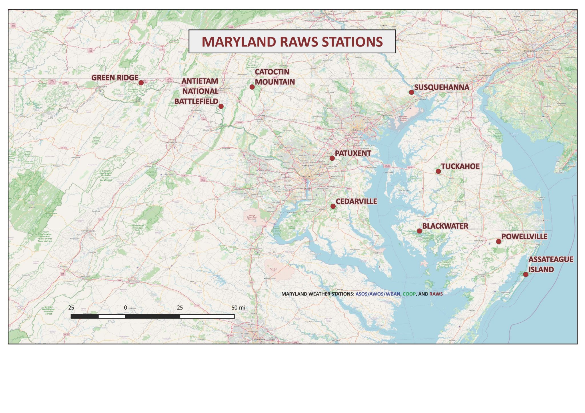 RAWS – Station Map & Weblinks – Maryland Climate and Weather