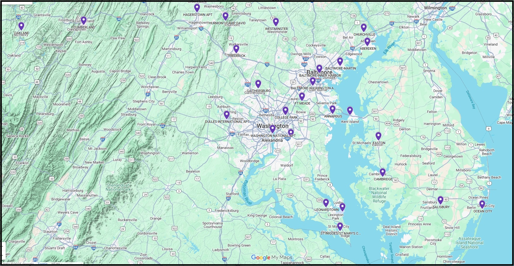 ASOS/AWOS Stations in Maryland – Maryland Climate and Weather